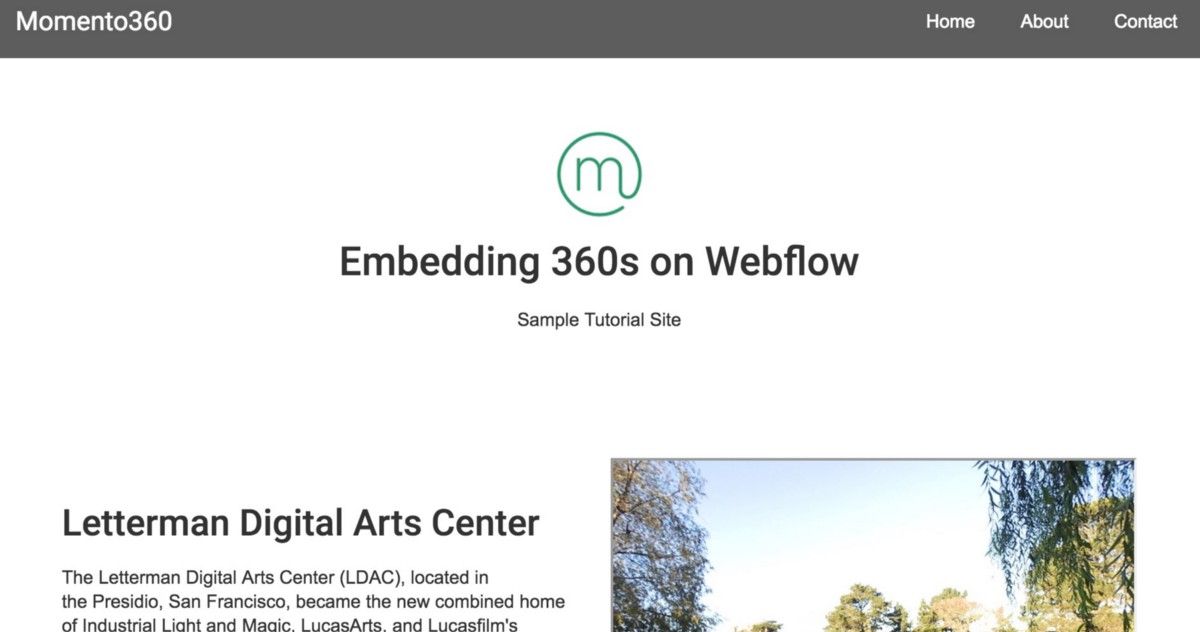 How to embed 360 images in your Webflow project